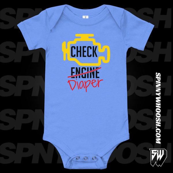 Check Diaper Baby Onesie | Spinnywhoosh Graphics