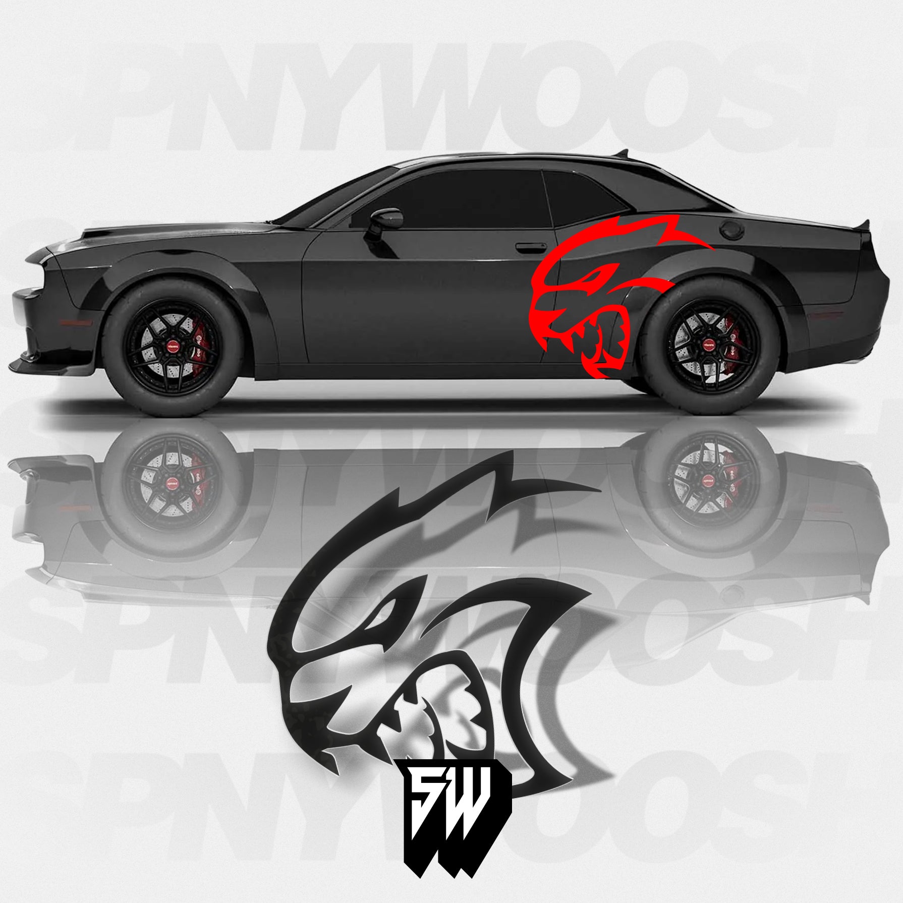 Dodge Hellcat Large Decals – Spinnywhoosh Graphics