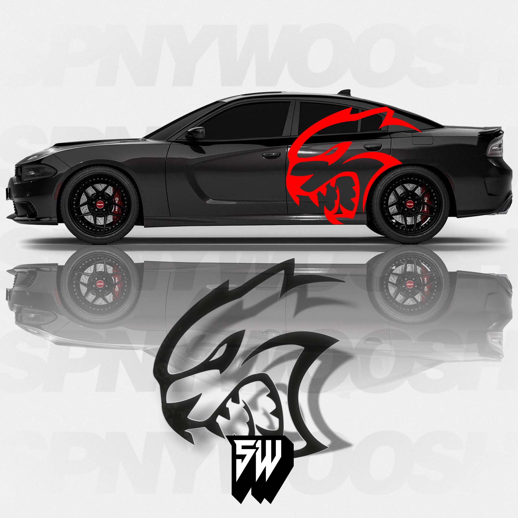 Dodge Hellcat Large Decals – Spinnywhoosh Graphics