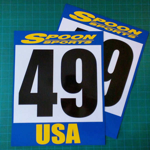 Racing Number Cards - Spoon Sports | Spinnywhoosh Graphics