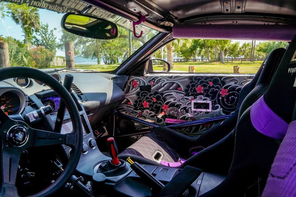 Sakura Grey Wave Door Card Vinyl Design | Spinnywhoosh Graphics