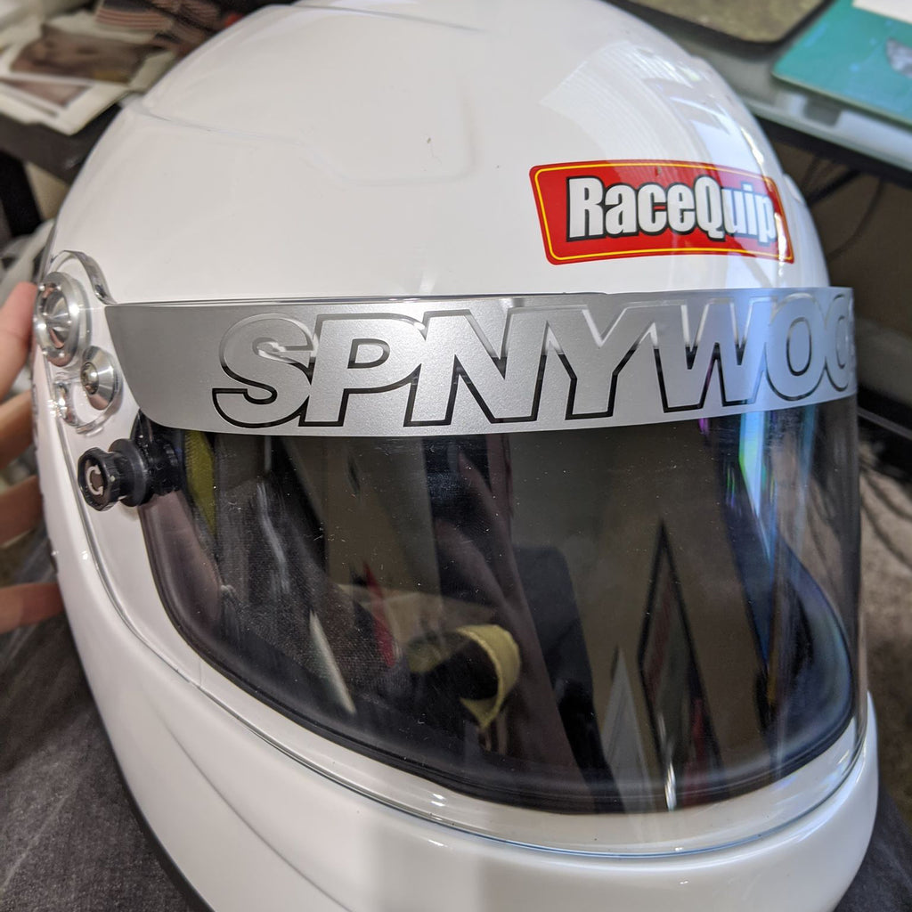 Racing helmet visor strips | Spinnywhoosh Graphics