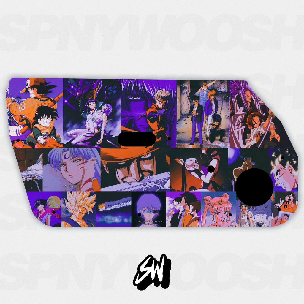 Nostalgic Japanese Anime Door Card Vinyl Design | Spinnywhoosh Graphics