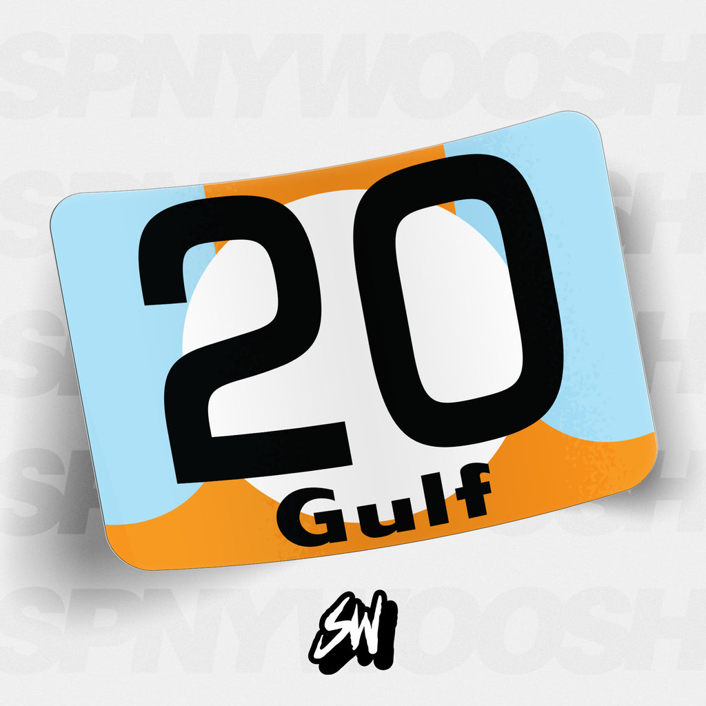 Vintage Livery Inspired Gulf Racing Numbers | Spinnywhoosh Graphics