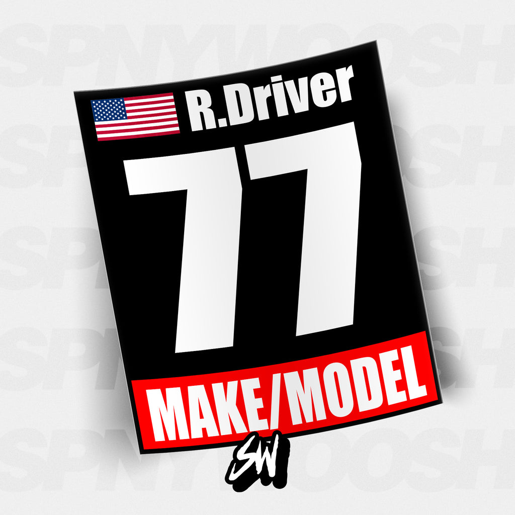 Custom Logo - Racing Number Cards | Spinnywhoosh Graphics