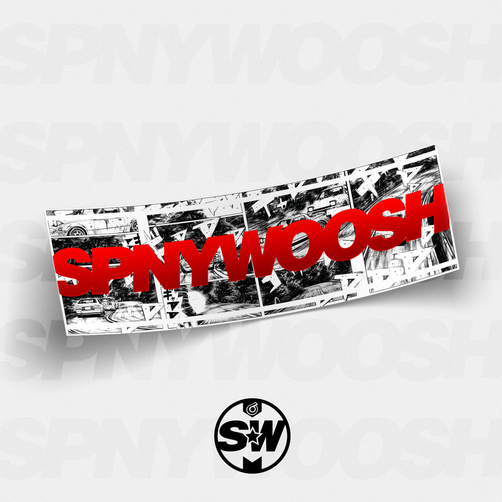 Initial D SPNYWOOSH Slap Sticker | Spinnywhoosh Graphics