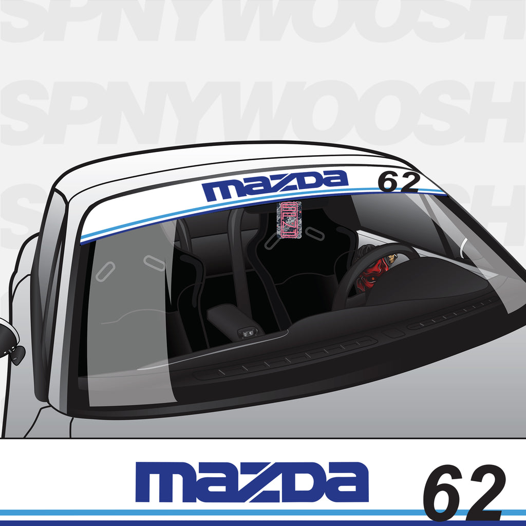 Printed Mazda Banner with Number | Spinnywhoosh Graphics